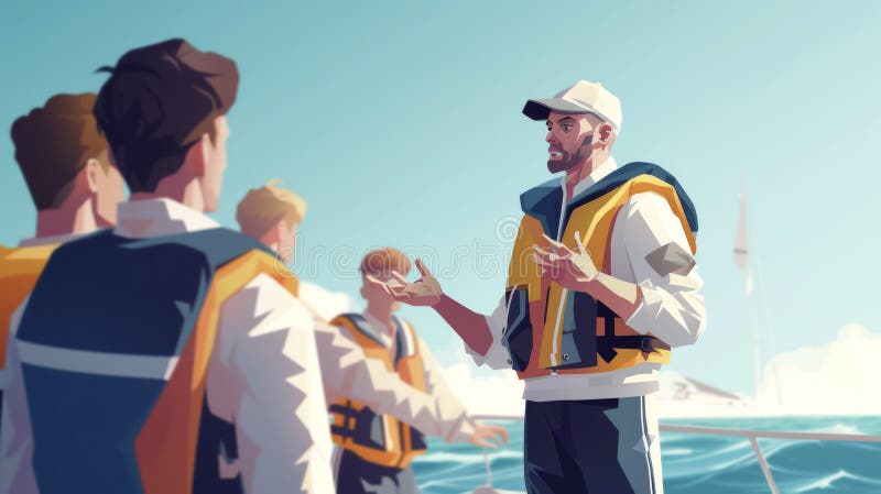 An Experienced Captain Teaching a Group of Junior Sailors about ...