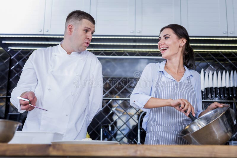 Experienced Chef Looking Very Surprised and Excited Stock Photo - Image ...