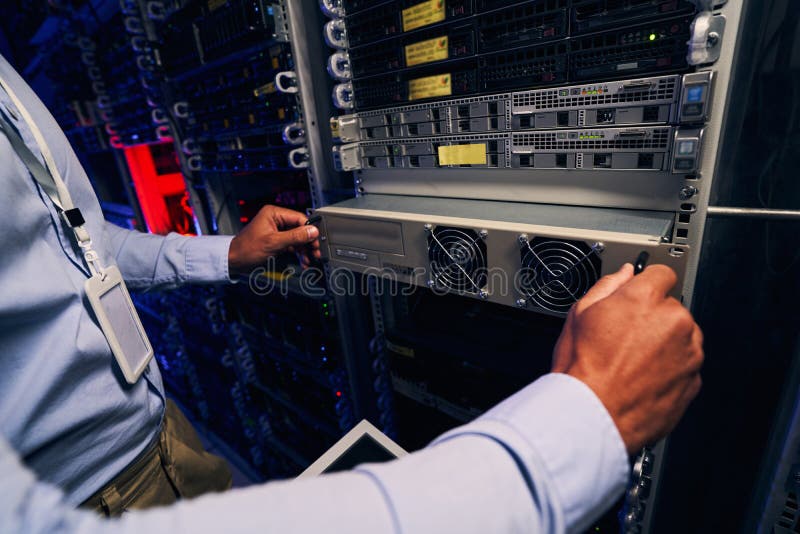 Experienced Data Center Engineer Doing Hardware Refresh Stock Image ...