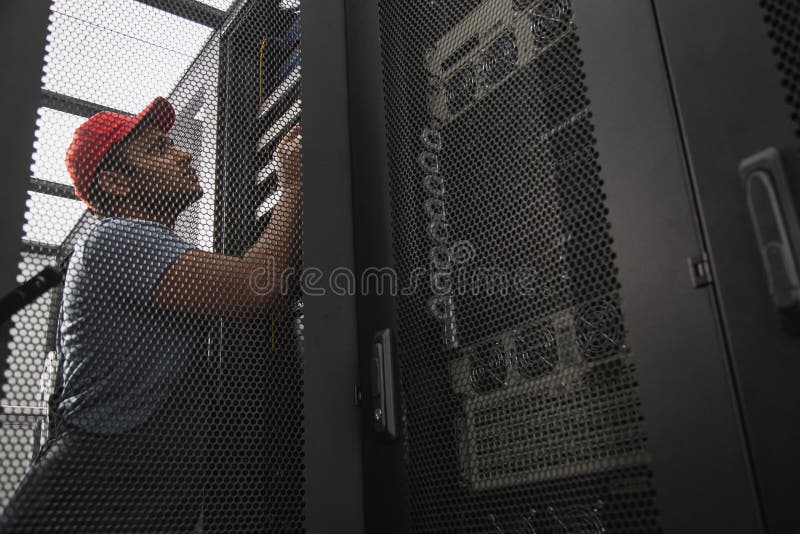 Experienced it Engineer Running Software Stock Image - Image of support ...