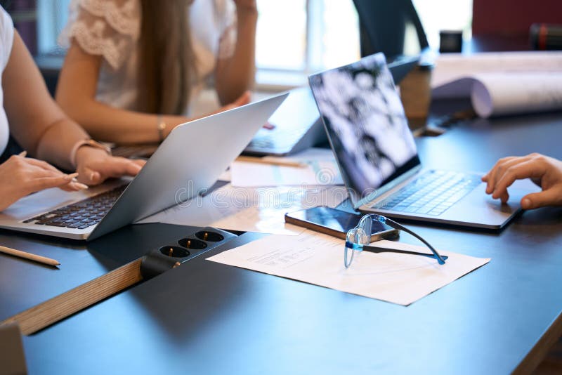 Experienced Engineering Team Working on Their Laptops Stock Image ...