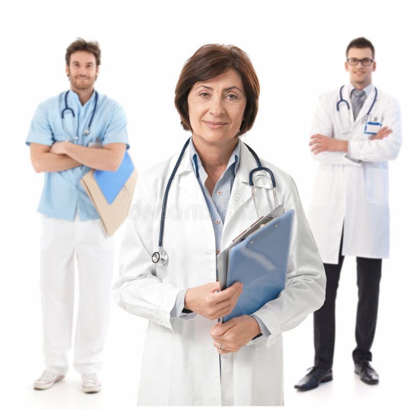 Experienced Female Doctor with Medical Students Stock Photo - Image of ...