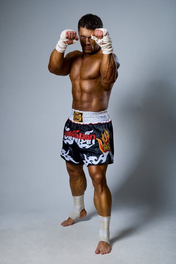 An Experienced Fighter Kickboxer Ready for a Fight Stock Photo - Image ...