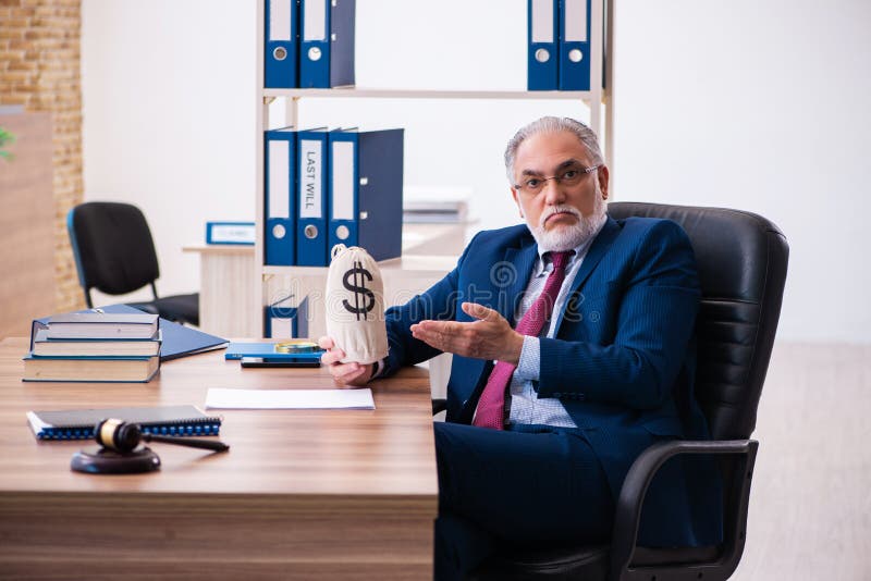 Experienced Male Judge Sitting in the Office Stock Photo - Image of ...
