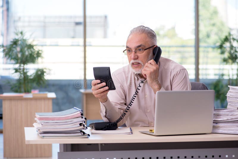 Old Male Bookkeeper in Budget Planning Concept Stock Image - Image of ...