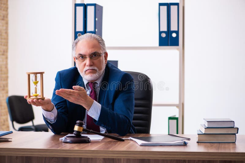 Experienced Male Judge Sitting in the Office Stock Image - Image of ...