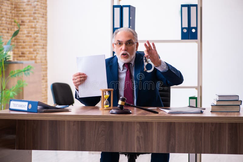 Experienced Male Judge Sitting in the Office Stock Image - Image of ...