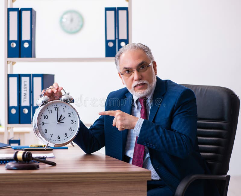 Experienced Male Judge Sitting in the Office Stock Image - Image of ...