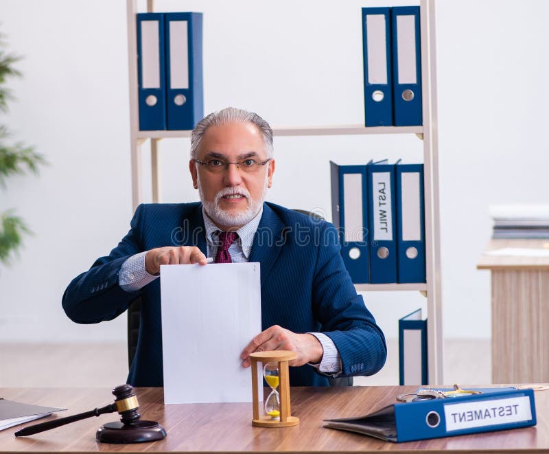 Experienced Male Judge Sitting in the Office Stock Photo - Image of ...