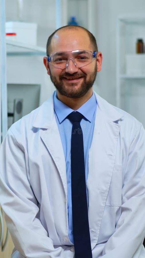 Experienced Man Scientist Looking at Camera Smiling Stock Image - Image ...