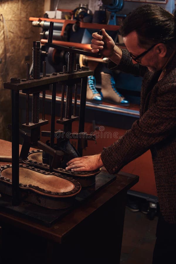 Bootmaker at Work - he Got a New Progect Stock Photo - Image of artisan ...