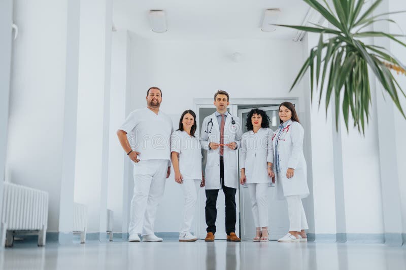 Experienced Medical Professionals Standing and Posing in Modern Medical ...