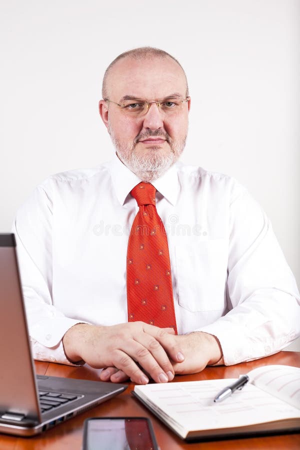 Experienced Office Boss by the Desk. Stock Image - Image of experience ...
