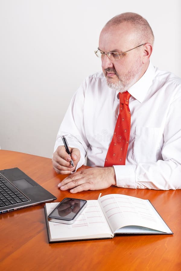 Experienced Office Boss by the Desk. Stock Image - Image of experience ...