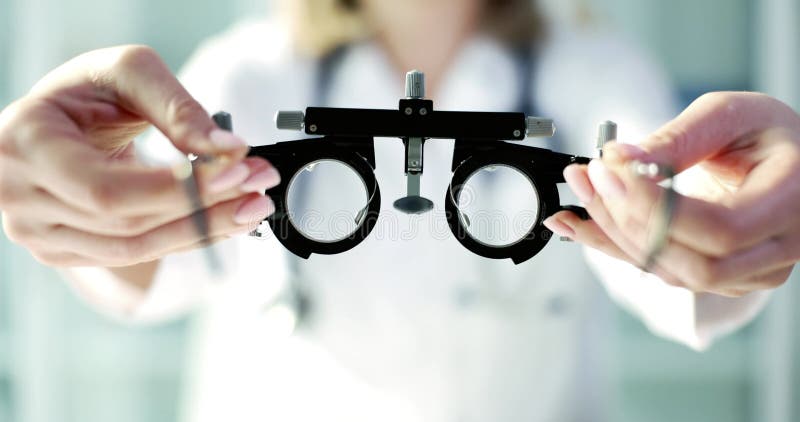 Optometry Examination Diagnostic Eye Testing Equipment Being Utilized ...