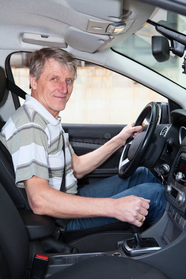 Experienced Senior Driver in Car Stock Image - Image of gray, owner ...