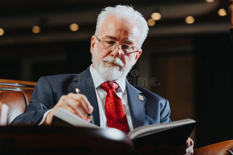 Experienced and Successful University Rector Posing Confidently in ...