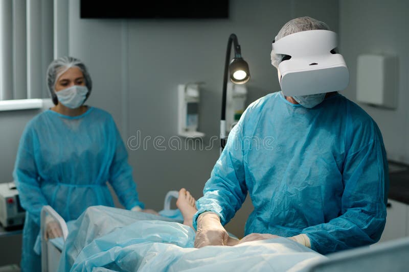 Experienced Surgeon in VR Headset Stock Image - Image of modern ...