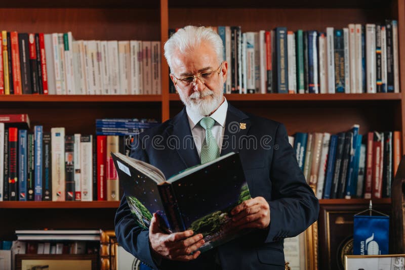 Experienced University Rector in His 60s or 70s Posing Confidently in a ...