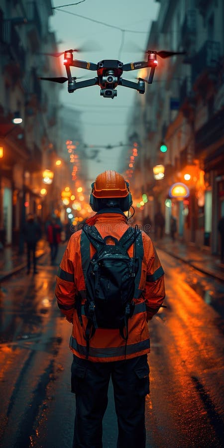 An Experienced Urban Drone Operator Skillfully Navigating through a ...