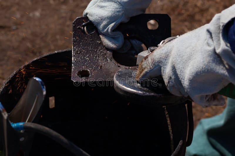 An Experienced Welder at Work. Preparation and Welding Process of Cast ...