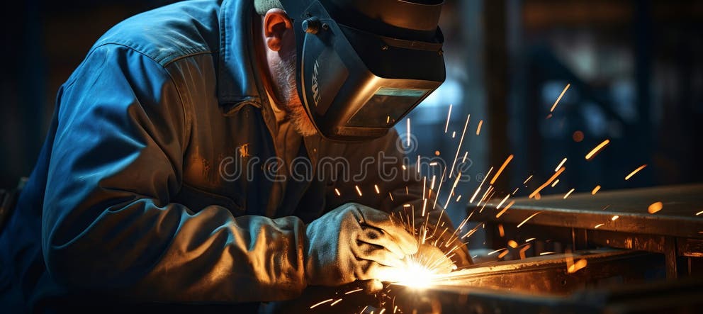 Experienced Worker Skillfully Performing Welding with an Arc Welder in ...