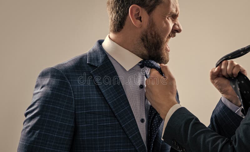 Experiencing Aggression at Work. Angry Professional Man Fight with ...