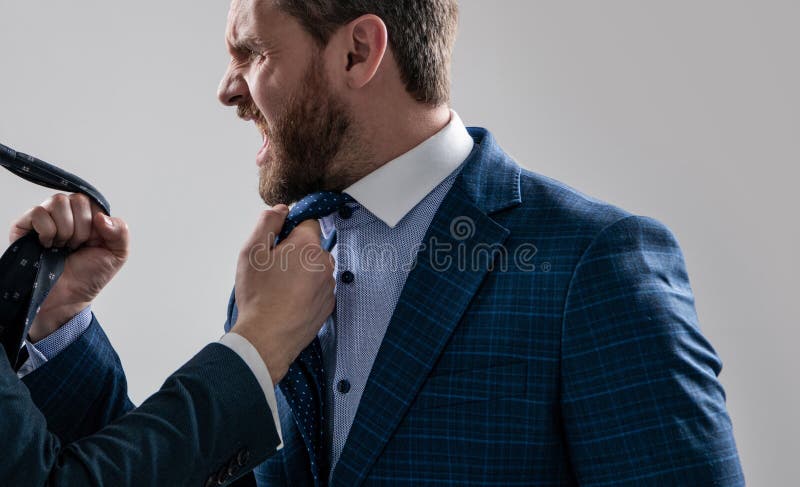 Experiencing Aggression at Work. Angry Professional Man Fight with ...