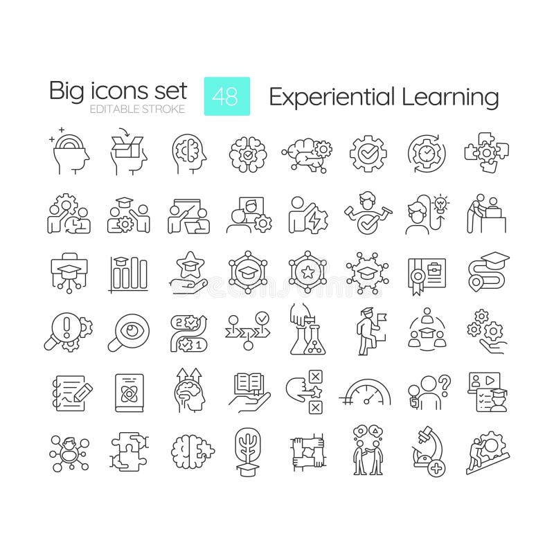 Experiential Education Types Linear Icons Set Stock Illustration ...
