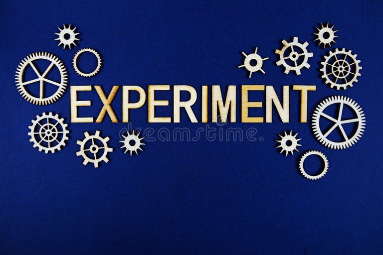 Experiment Alphabet Letters with Gears Element on Navy Blue Background ...