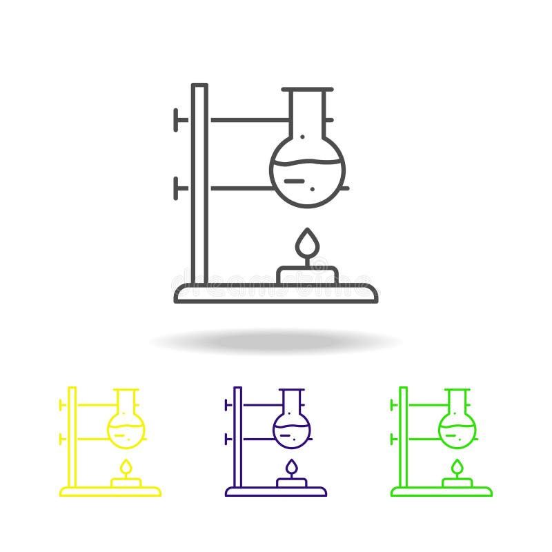 Experiment Colored Icons. Element of Science Illustration Stock ...