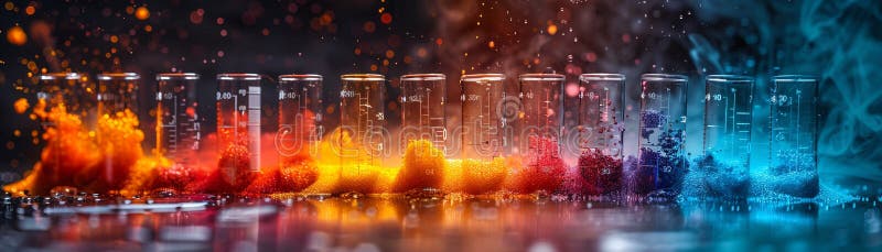 Experiment with Colorful Reactions in a Science Fair Stock Photo ...