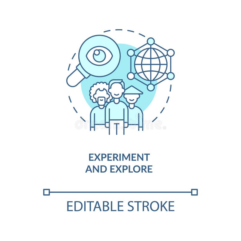 Experiment and Explore Turquoise Concept Icon Stock Vector ...