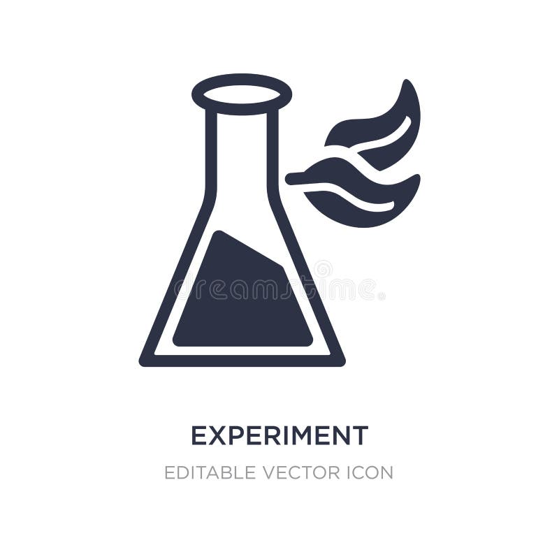 Experiment Flask with Leaves Icon on White Background. Simple Element ...