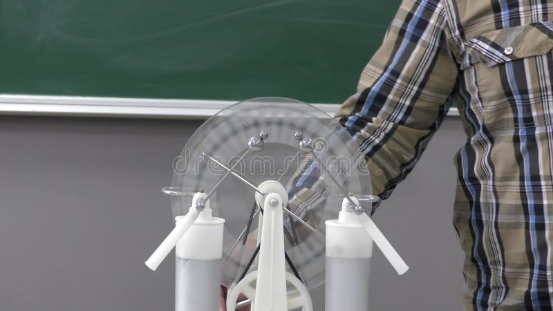 Conducting an Experiment in Electrostatics. Stock Video - Video of ...