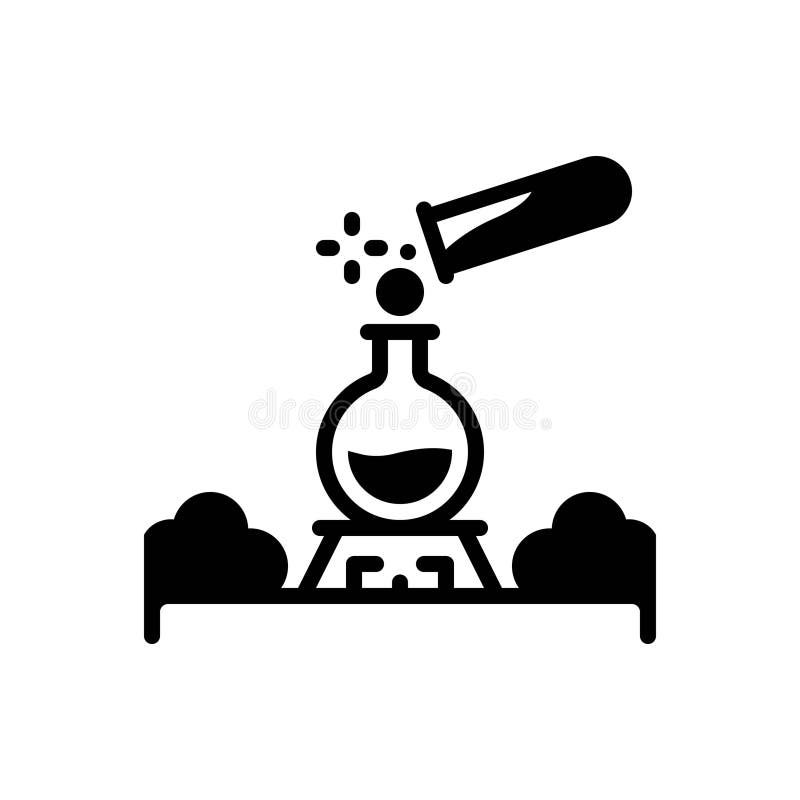 Black Solid Icon for Experiment, Chemistry and Test Stock Illustration ...