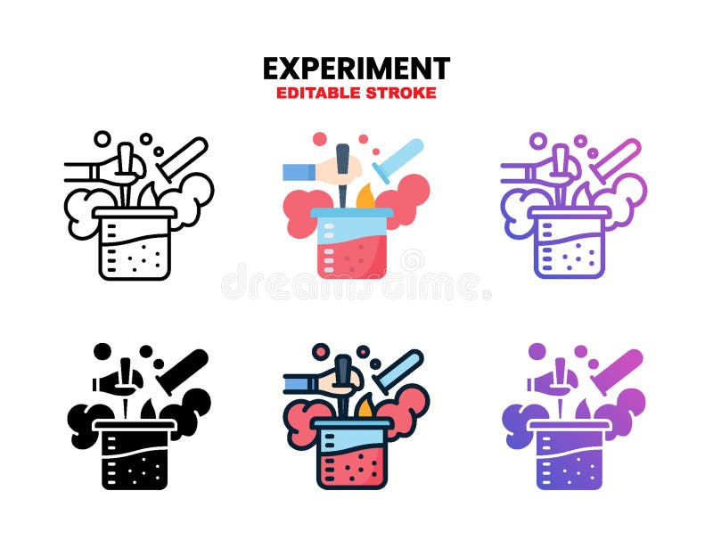 Experiment Icon Set with Different Styles. Stock Vector - Illustration ...