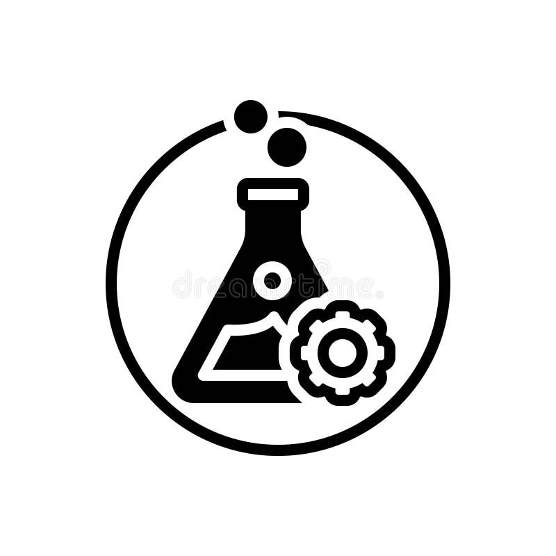 Black Solid Icon for Experiment, Test and Trial Stock Vector ...