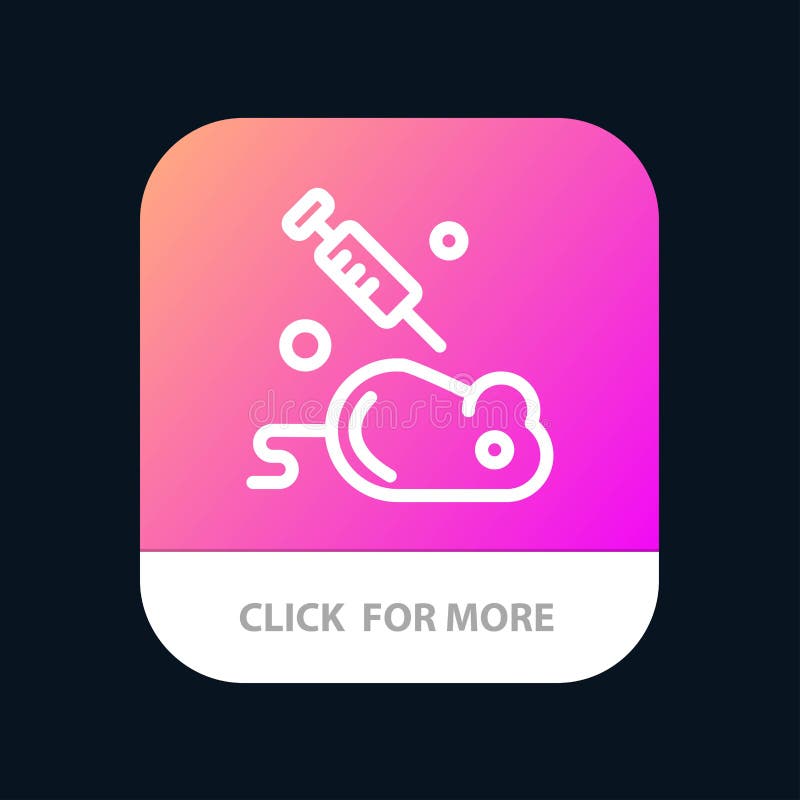 Experiment Laboratory Mouse Science Mobile App Button Android And Ios Line Version Stock