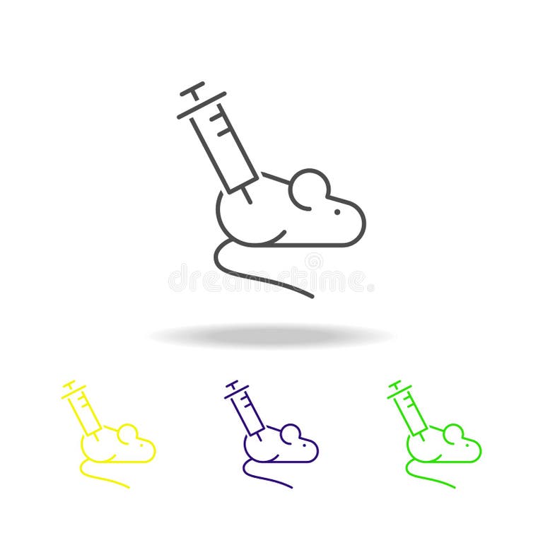 Experiment Mouse Colored Icons. Element of Science Illustration Stock ...