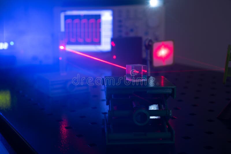 Experiment Optic Lab Laser Device Red Optical Table Physics Laboratory ...
