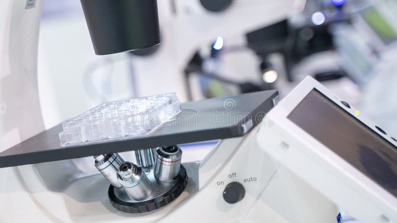 Experiment Plate and Digital Camera Microscope Stock Photo - Image of ...