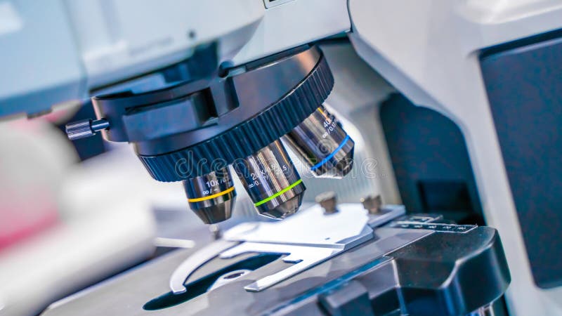Microscope Equipment in Science Laboratory Stock Photo - Image of ...