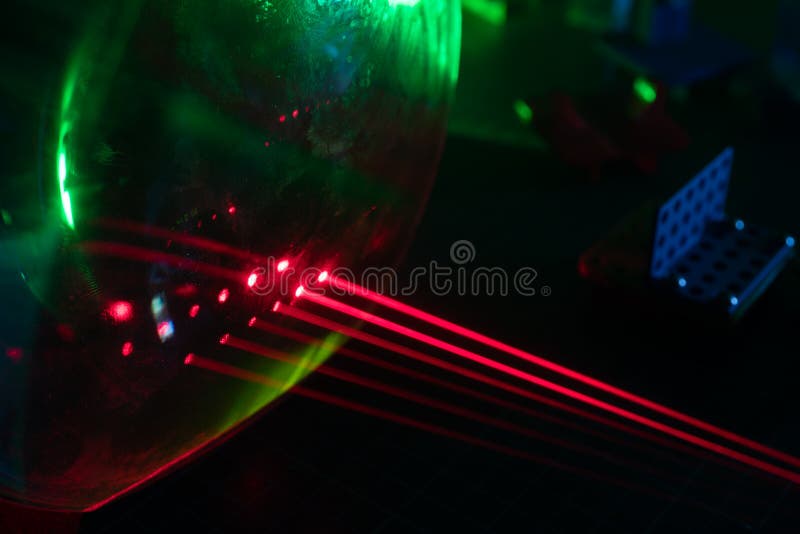 Experiment with Red Laser in Optics Lab Stock Image - Image of photon ...