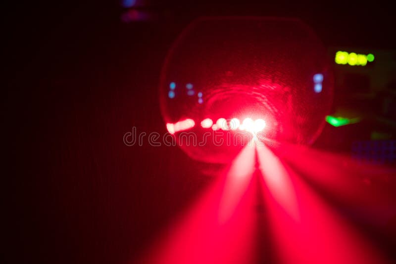 Experiment with Red Laser in Optics Lab Stock Photo - Image of optics ...