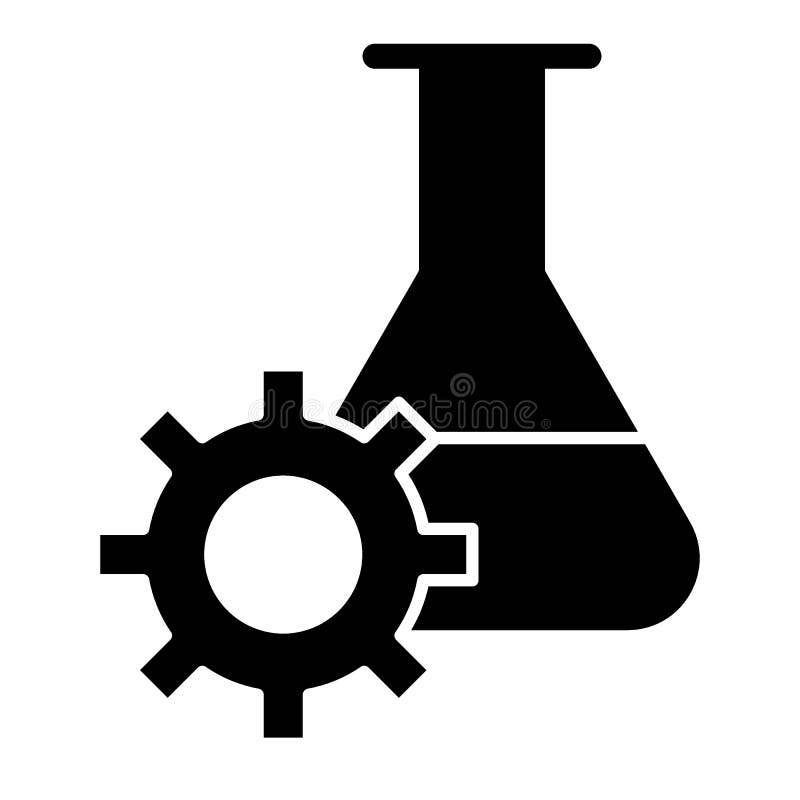 Experiment Research Line Icon. Lab Flask and Gear Vector Illustration ... Experiment Research Line Icon. Lab Flask and Gear Vector Illustration ...