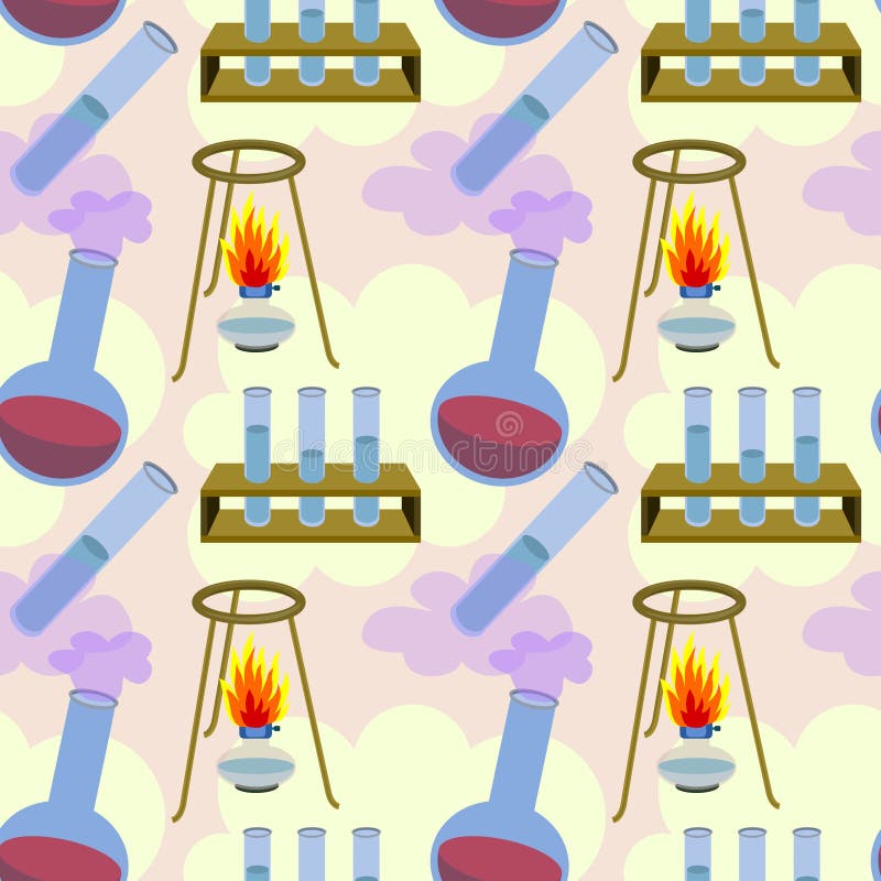 Science Experiment Seamless Background Design Stock Illustration ...