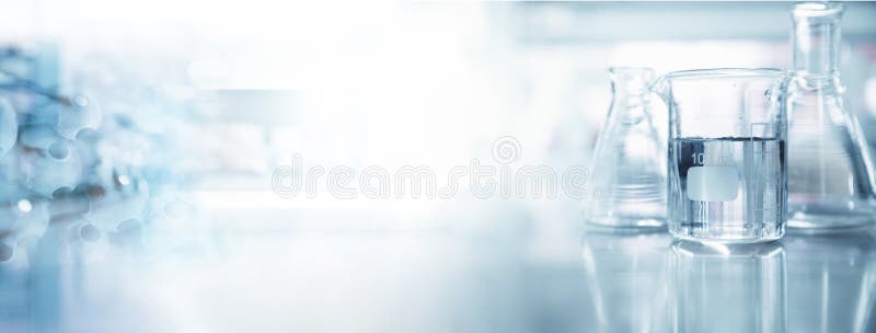 Water in Flask with Molecular Structure Science Equipment in Laboratory ...