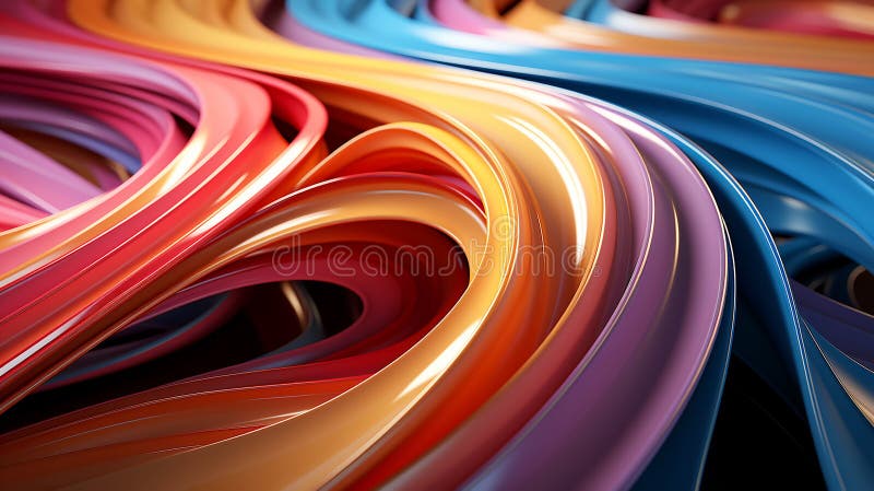 Experimental Abstract 3D Models Creating Optical Illusions, Bright ...