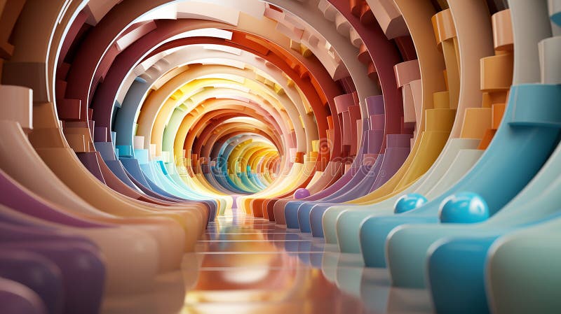 Experimental Abstract 3D Models Creating Optical Illusions, Bright ...